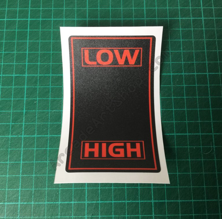 High/Low Gear Shifter Decal red & black version – Arcade Art Shop