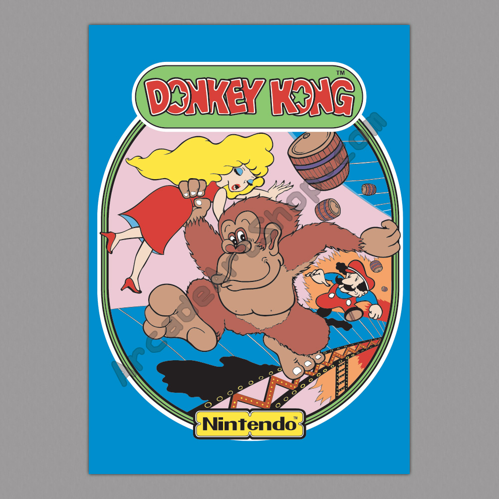 Donkey Kong large arcade Poster 50x70cm – Arcade Art Shop