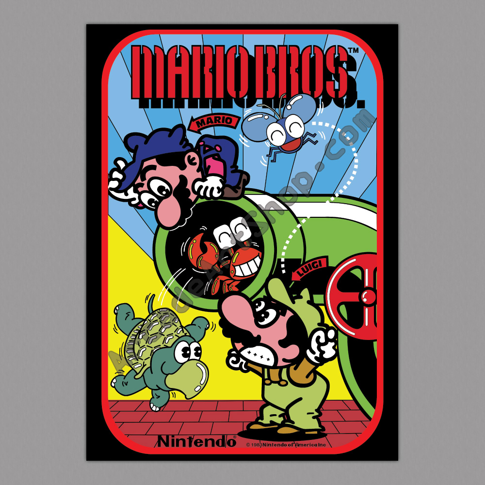 Mario Bros. large arcade Poster 50x70cm – Arcade Art Shop