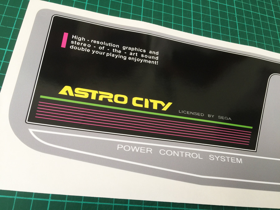 Restauración todas las decoraciones "Astro City Arcade cabinet" (SEGA) y opciones