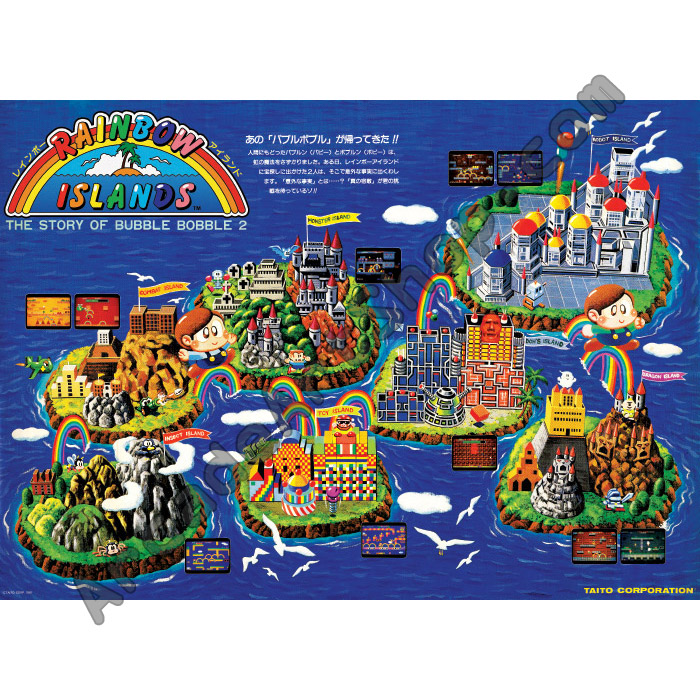 Rainbow Islands large arcade poster 70x50cm - Arcade Art Shop