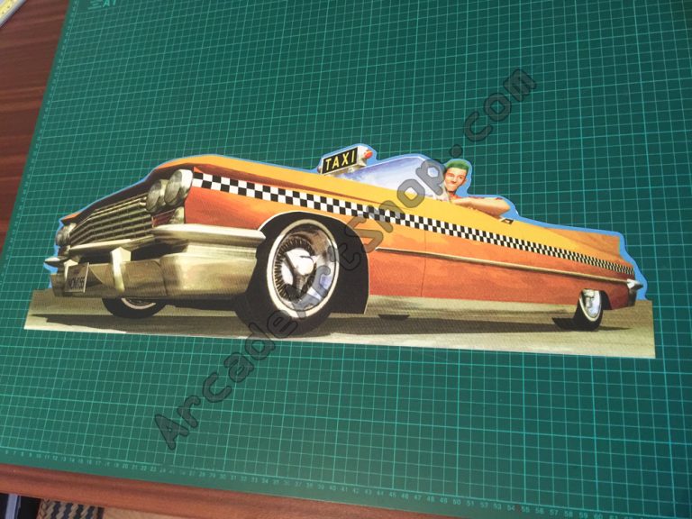 Crazy Taxi topper/pop upright header decal – Arcade Art Shop
