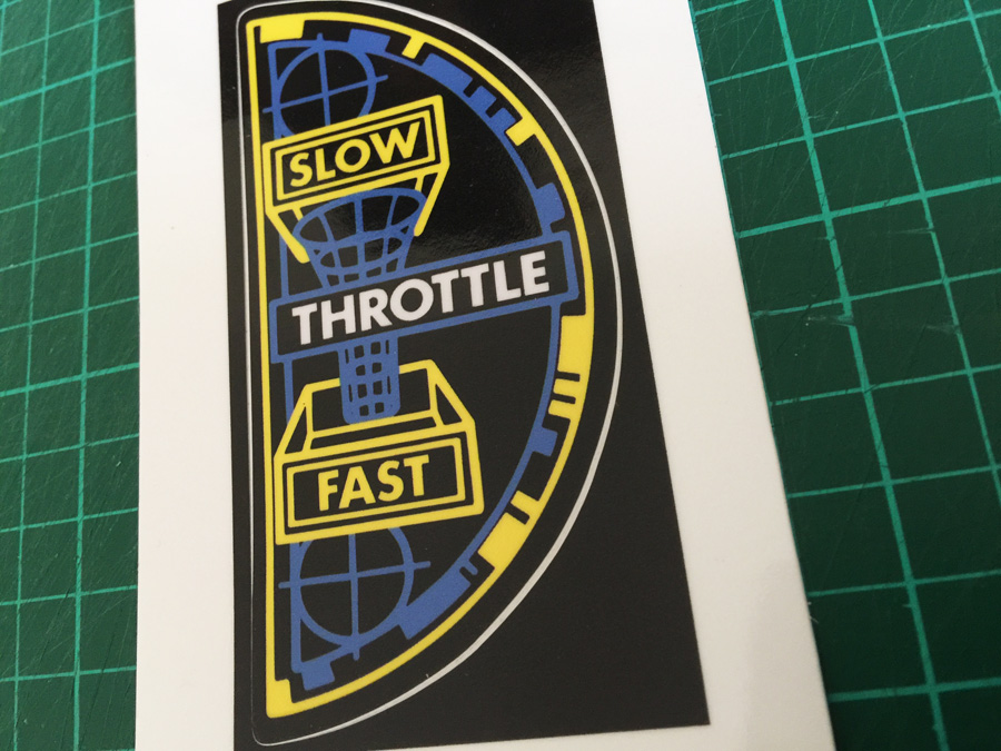 Afterburner throttle decal (left side) – Arcade Art Shop