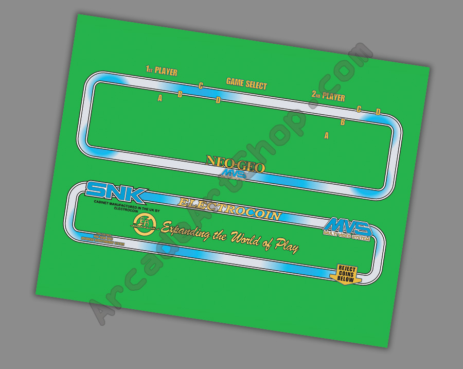 Electrocoin Neo Geo MVS Green 'Sports Point' control panel overlay ...