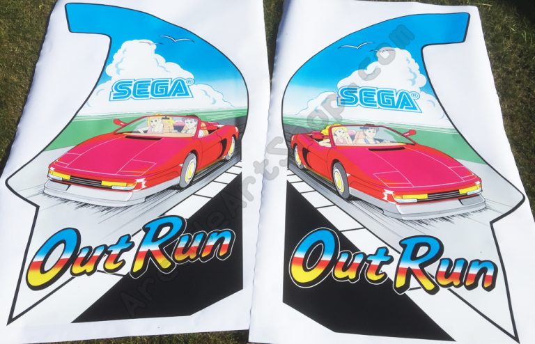 OutRun Upright side art pair (USA cabinet) – Arcade Art Shop
