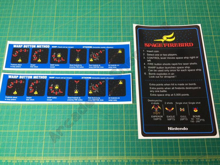 Space Firebird Nintendo Cocktail decal instructions set (English ...