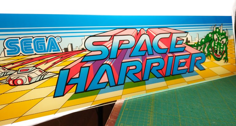 Space Harrier perspex/plexi marquee – Arcade Art Shop