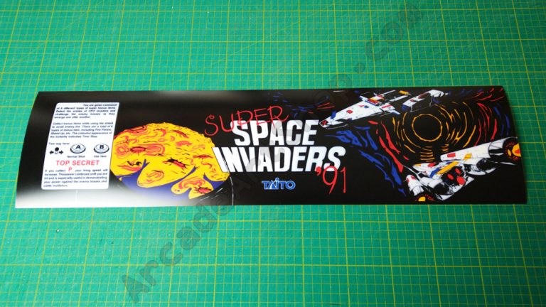 Super Space Invaders ’91 marquee (Electrocoin) – Arcade Art Shop