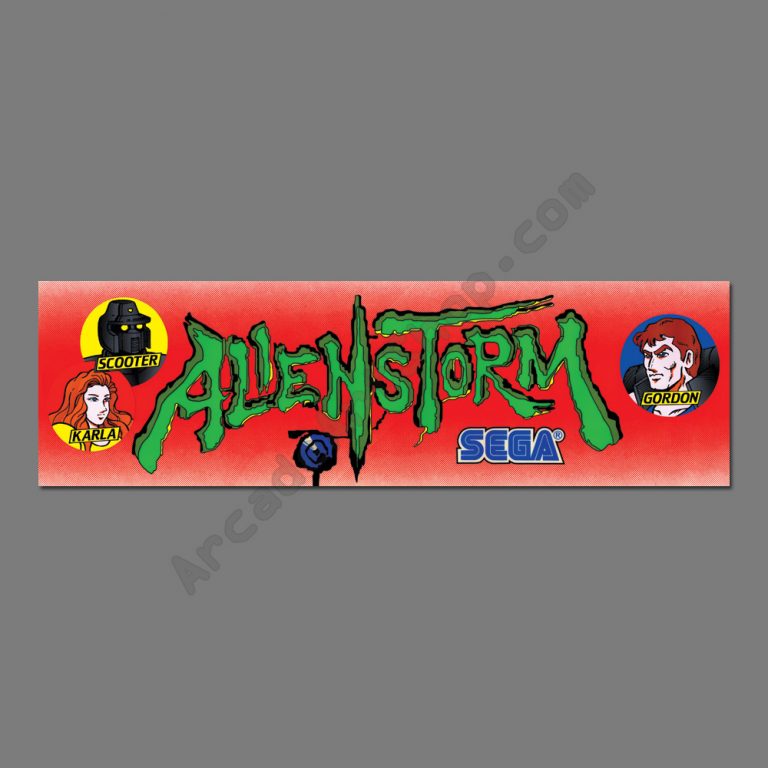 Alien Storm marquee (UK/Euro dedicated cabinet version) – Arcade Art Shop