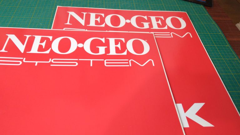 NOS Original SNK Neo Geo MVS red side art pair – Arcade Art Shop