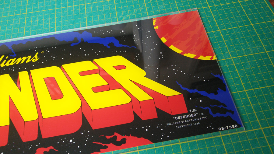 Defender perspex/plexi marquee – Arcade Art Shop