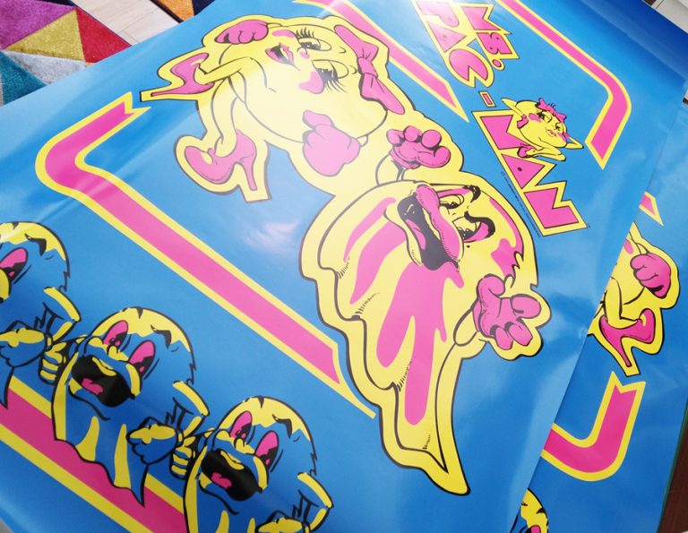 Ms. Pac-Man side art pair (Midway upright cabinet) miss pacman – Arcade ...