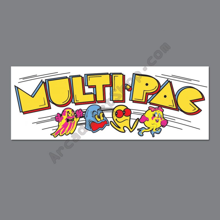 Multi Pac full size upright marquee (ver C) miss pacman – Arcade Art Shop