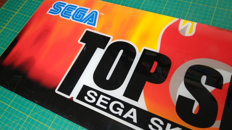 Original Sega Top Skater perspex marquee – Arcade Art Shop
