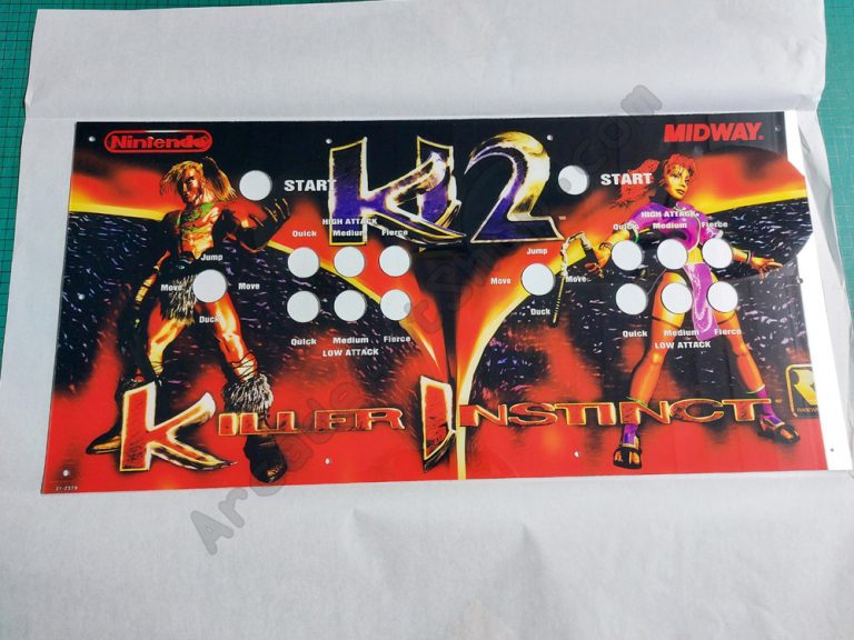 Killer Instinct 2 KI2 perspex/plexi control panel overlay – Arcade Art Shop