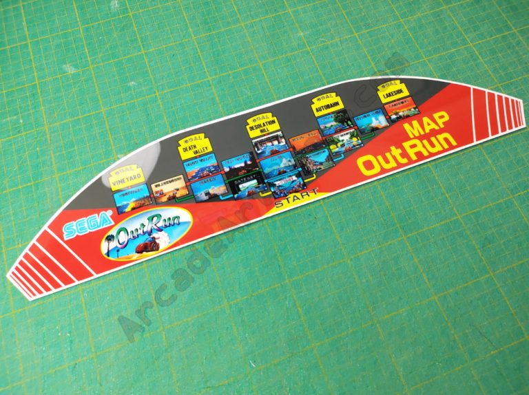 OutRun upright dashboard map lexan/polycarbonate – Arcade Art Shop