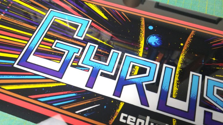 Gyruss Centuri perspex/plexi marquee – Arcade Art Shop