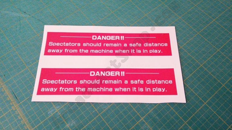 Sega DLX cabinet ‘DANGER’ stickers. OutRun, Afterburner (Ver.2 ...