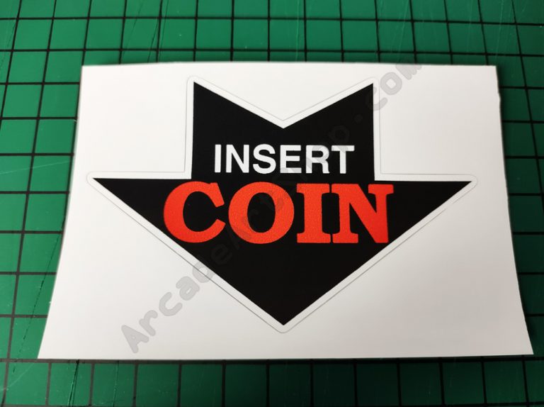 Insert Coin decal (red + black) – Arcade Art Shop