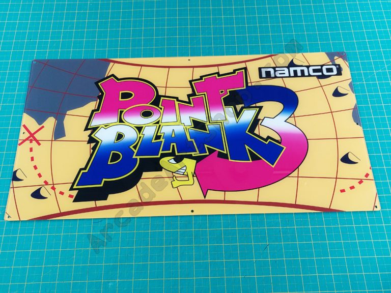 Point Blank 3 Namco full size upright marquee / top flash – Arcade Art Shop