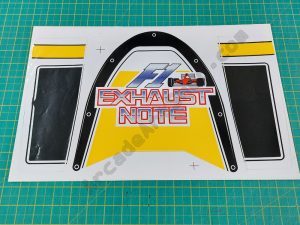 F1 Exhaust Note marquee / topper decals NOS original – Arcade Art Shop