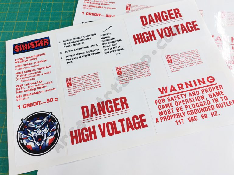 Sinistar cockpit warning / instruction labels set Williams – Arcade Art ...