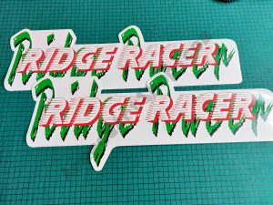 Ridge Racer DX stickers side art logos pair – Arcade Art Shop