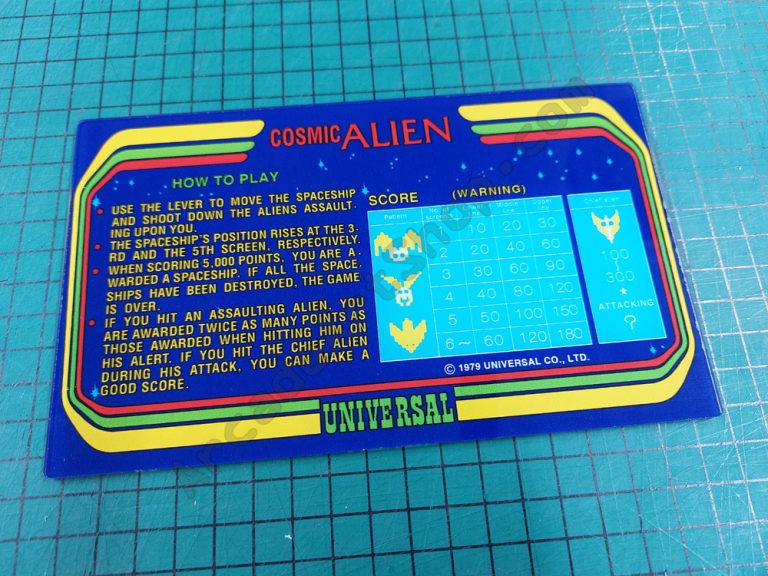Universal Cosmic Alien control panel instruction decal perspex/plexi ...