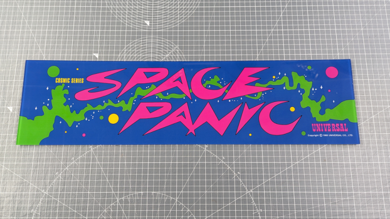 Universal Space Panic perspex/plexi marquee – Arcade Art Shop