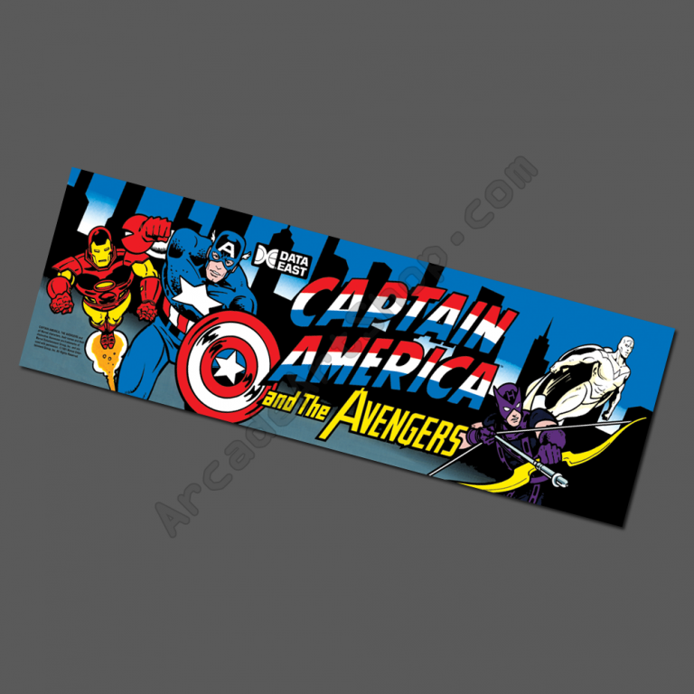 Captain America and the Avengers Data East marquee – Arcade Art Shop