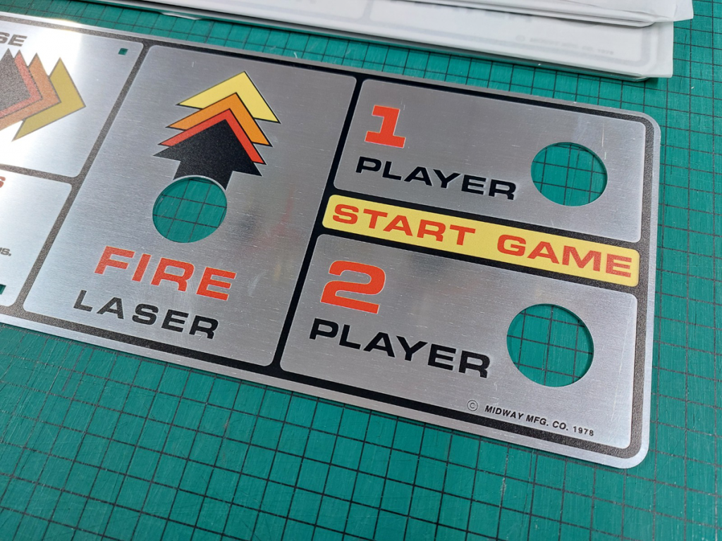Midway Space Invaders metal control panel overlay cpo – Arcade Art Shop