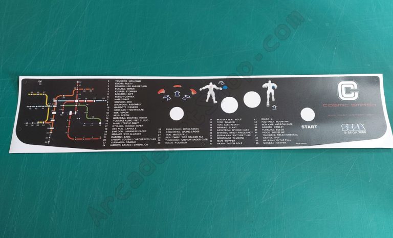 Cosmic Smash Sega lexan/polycarbonate control panel overlay CPO ...