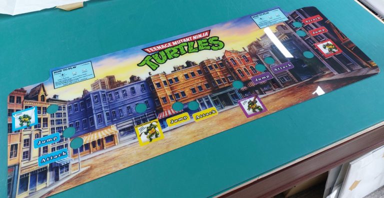 Turtles CPO (USA 4 player Konami cabinet) control panel overlay TMNT ...
