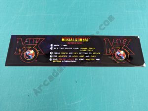 Mortal Kombat 3 monitor bezel instructions sticker (polycarbonate ...