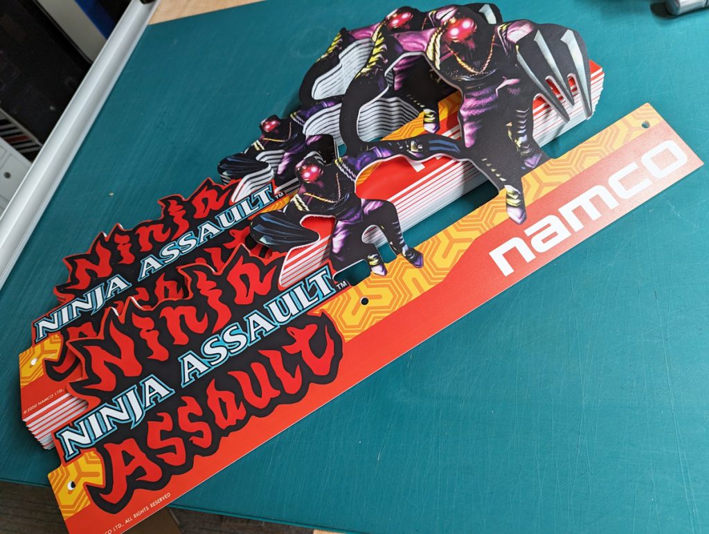 Ninja Assault foam board marquee topper pop Namco – Arcade Art Shop