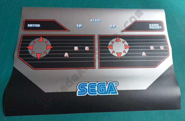 Sega Megatech CPO silver control panel overlay – Arcade Art Shop