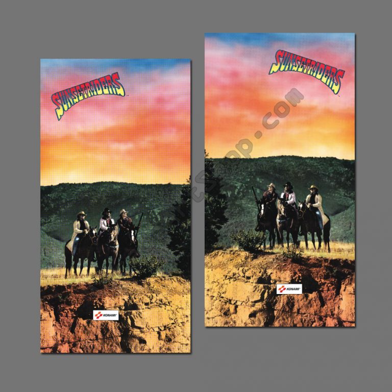 Sunset Riders side art pair (USA dedicated cabinet) Konami – Arcade Art ...