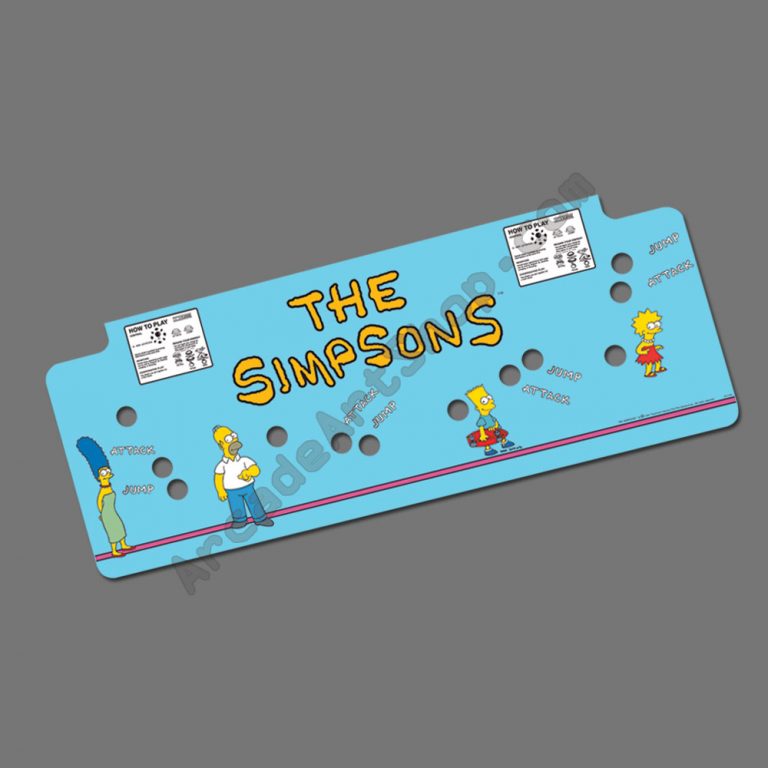 The Simpsons CPO (USA 4 player Konami cabinet) control panel overlay ...