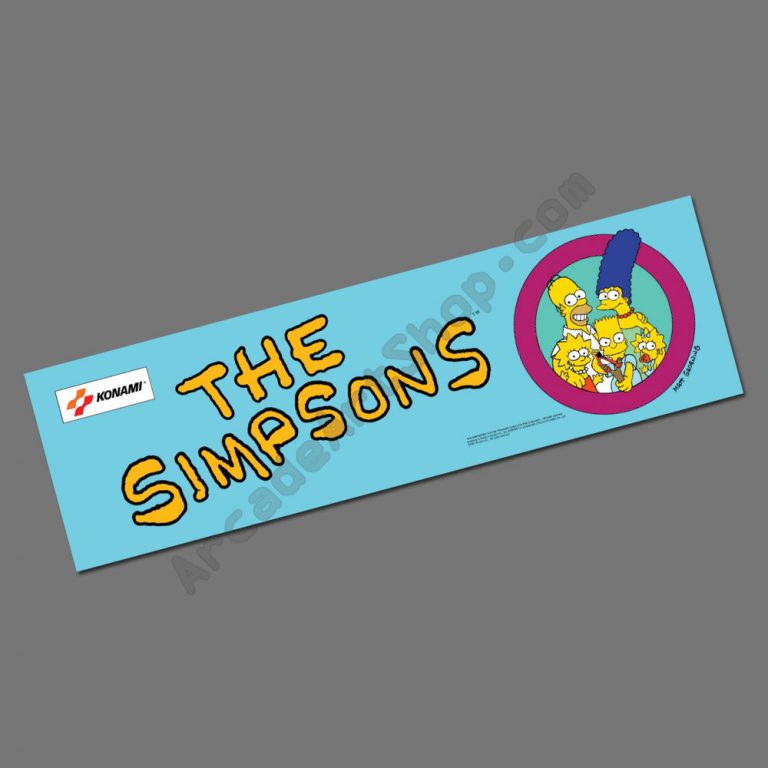 The Simpsons marquee (USA 4 player Konami cabinet) – Arcade Art Shop