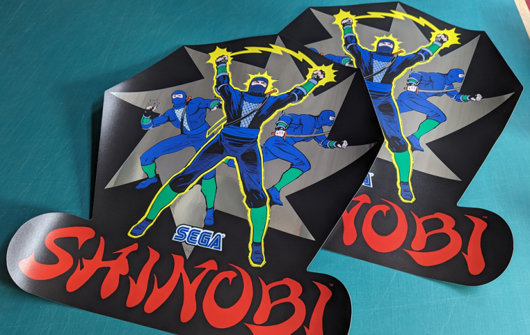 Shinobi Sega side art chrome silver – Arcade Art Shop
