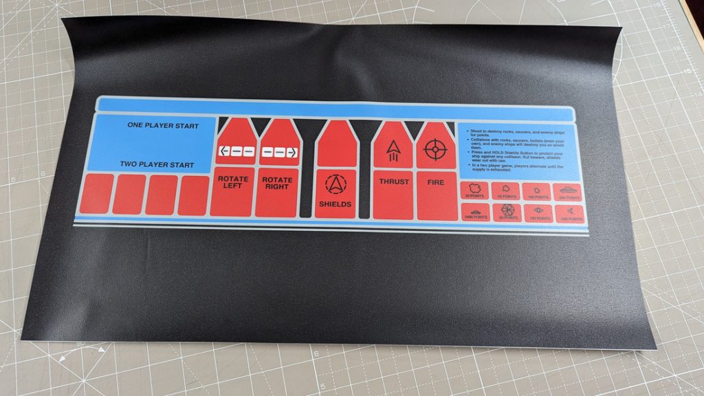 Asteroids Deluxe cabaret control panel overlay CPO – Arcade Art Shop