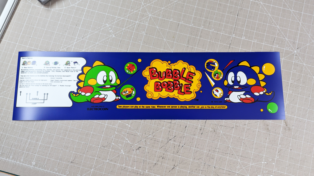 Electrocoin Bubble Bobble marquee (goliath, spectrum, centi etc) – Arcade Art Shop