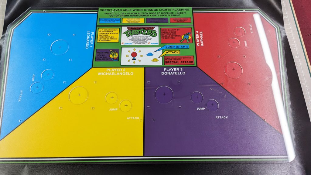 TMHT Teenage Mutant Hero Turtles acrylic control panel cover – Arcade ...