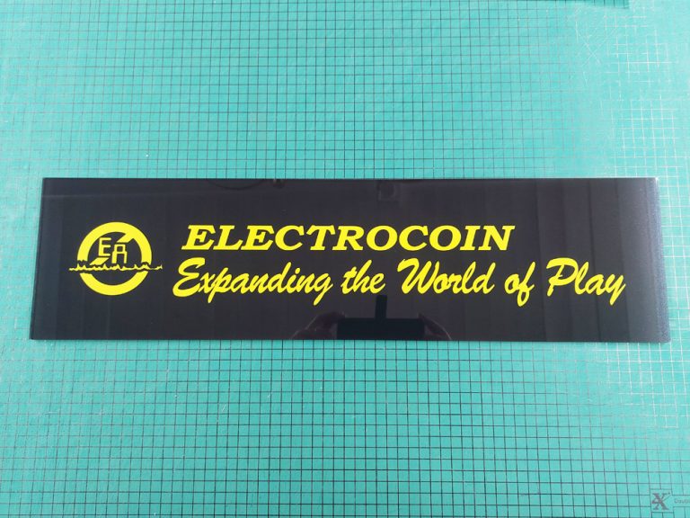 Plexi / translite marquee Electrocoin logo – Arcade Art Shop