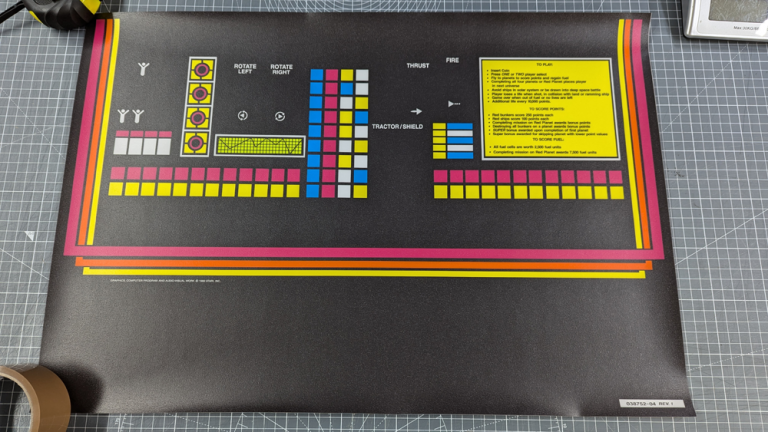 Gravitar control panel overlay Atari Ireland/Euro build cabinet ...