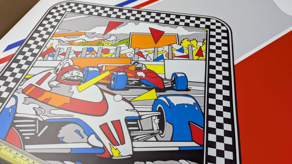 Pole Position side art pair Atari upright (Euro curved control panel ...