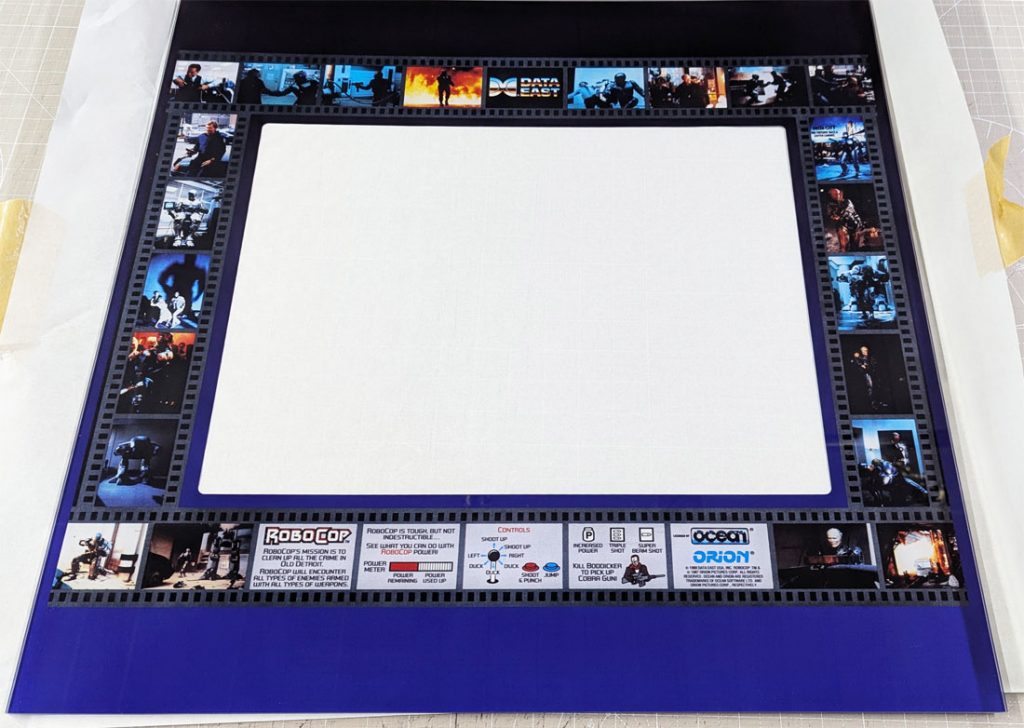 Robocop Data East bezel card / plexi – Arcade Art Shop