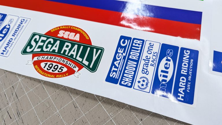 Sega Rally seat back sticker set (USA type cabinet w/indent seats ...