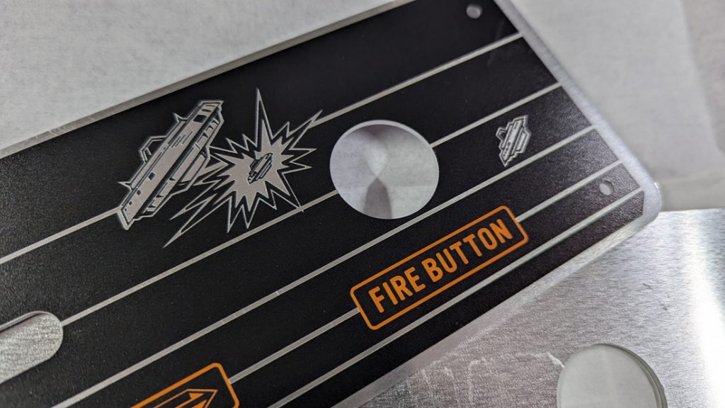 Taito Space Invaders Cocktail Table metal control panel overlay pair ...