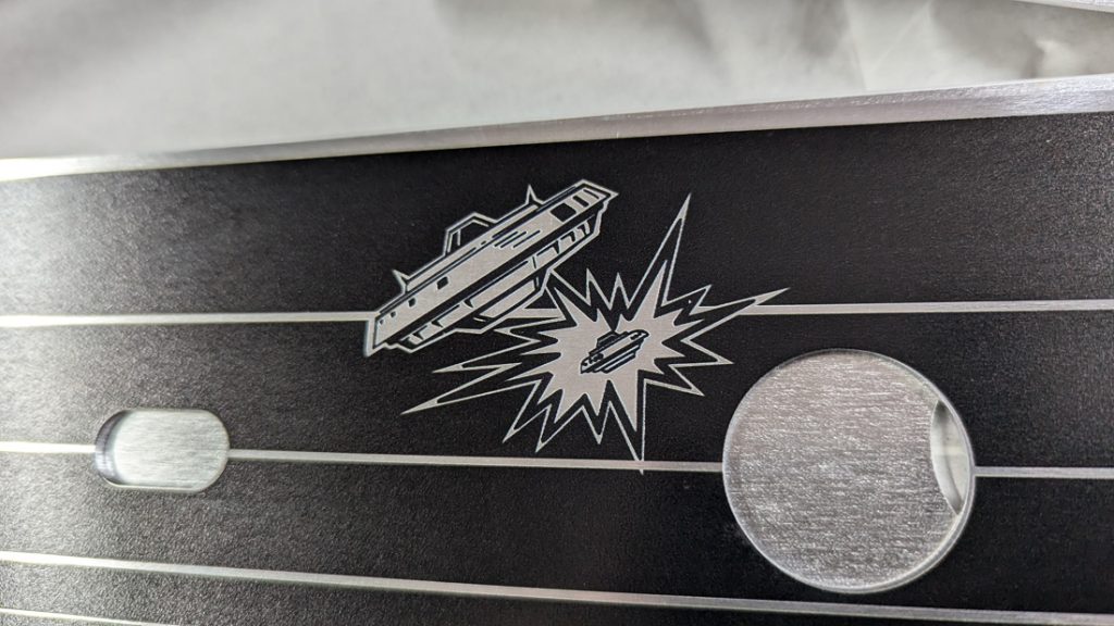 Taito Space Invaders Cocktail Table metal control panel overlay pair ...